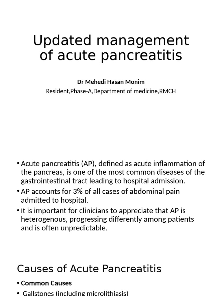 Updated Management of Acute Pancreatitis | PDF