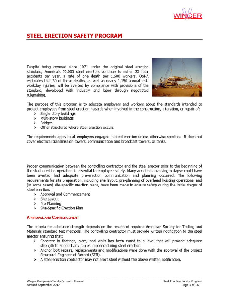 safety+manual+steel+erection+safety+program | PDF