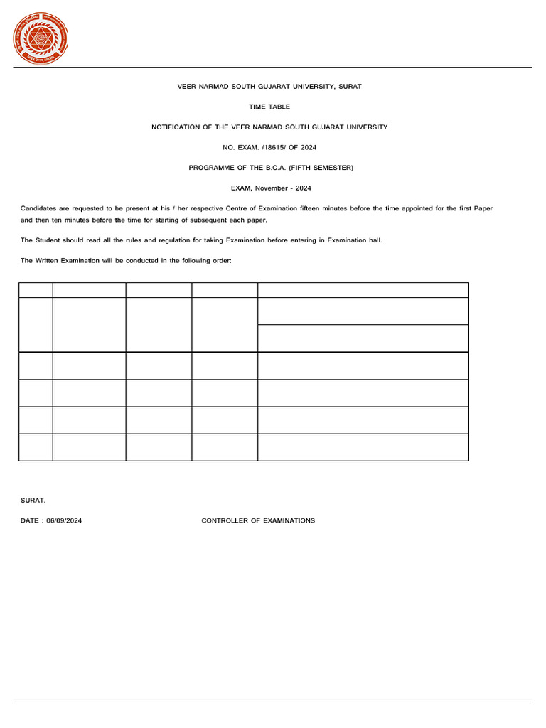 BCA - 5th - Reg - Nov-2024 | PDF | Computing | Science