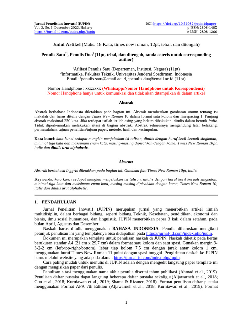 JUPIN Template | PDF