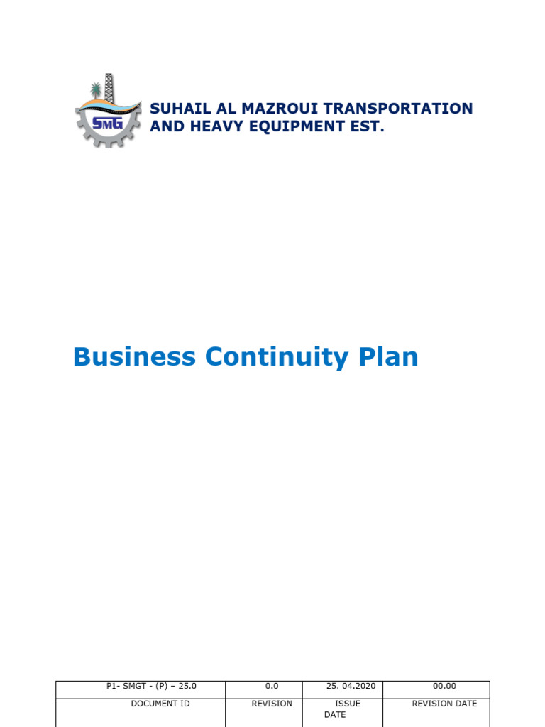 Business Continuity Plan | PDF
