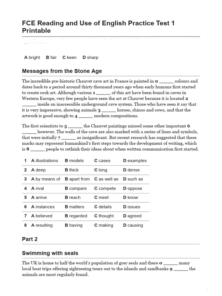 Engexam - info-FCE Reading and Use of English Practice Test 1 | PDF
