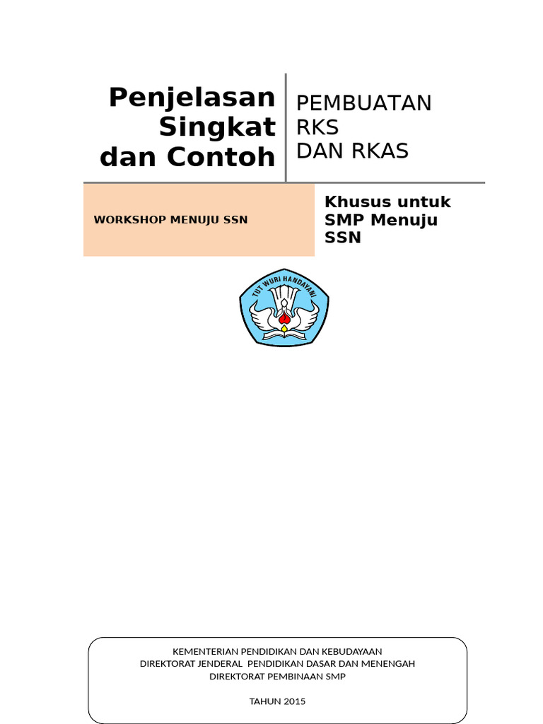 Contoh RKS Dan RKAS 2015 | PDF
