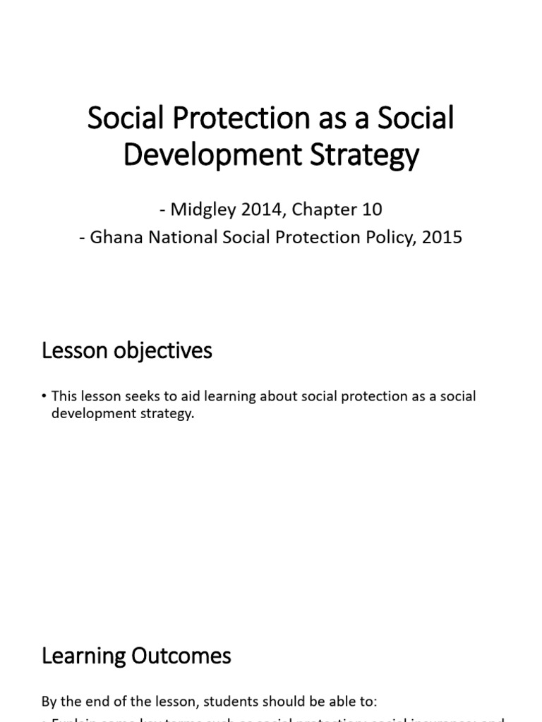 Week 10 - Social Protection As A Social Development Strategy | PDF