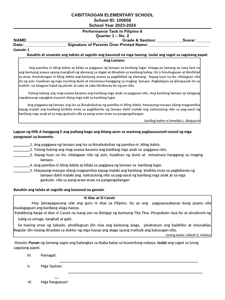 Filipino & Science Week 4 | PDF