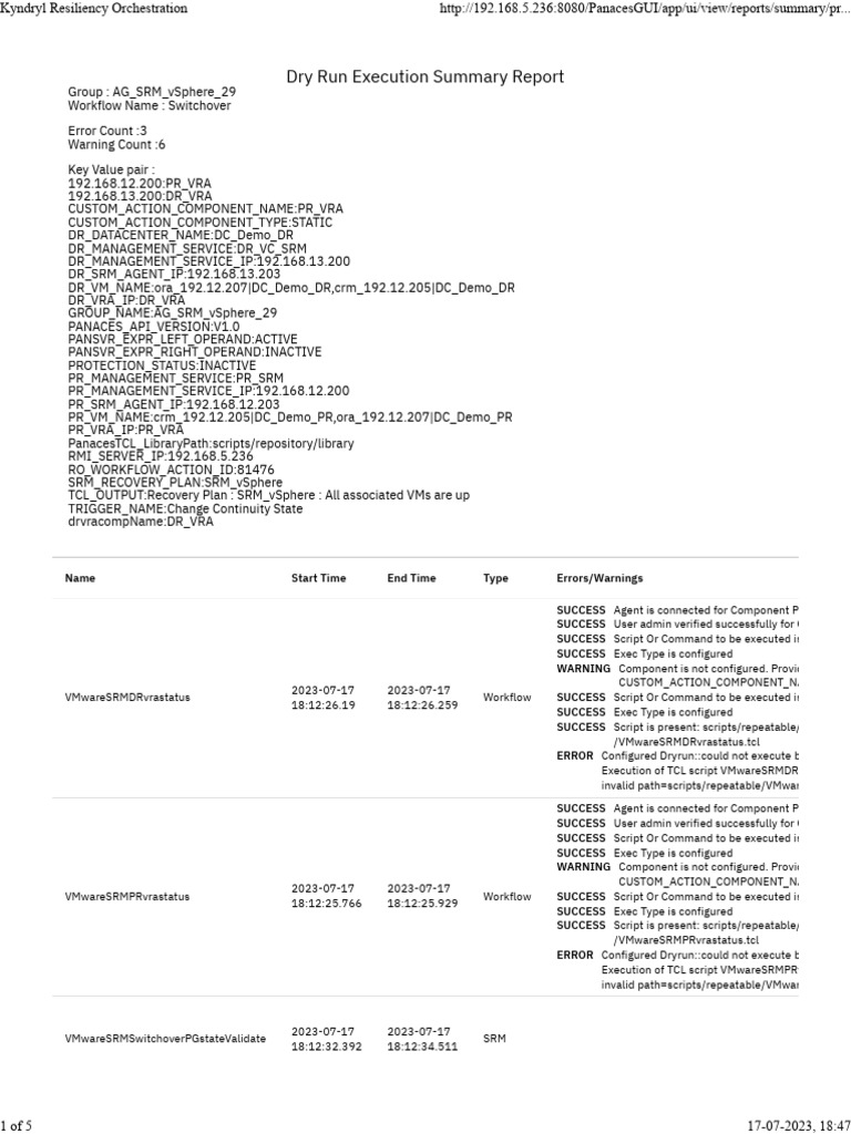 SRM SO Dryrun Report | PDF