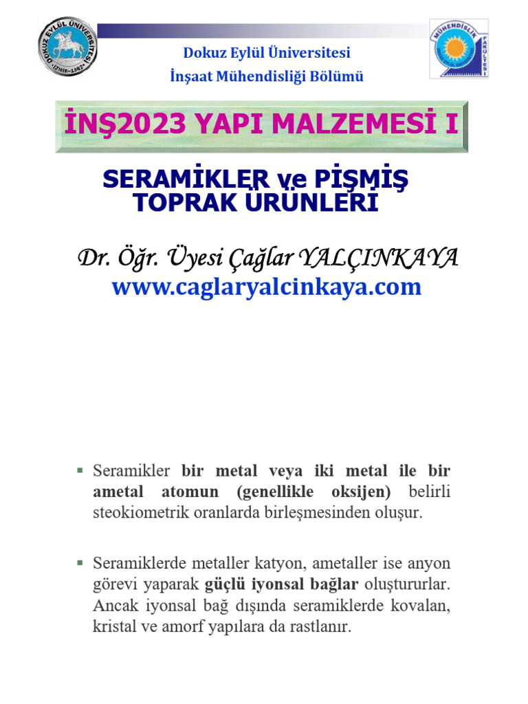 Seramikler Ve Pismis Toprak Urunleri-Cyweb | PDF