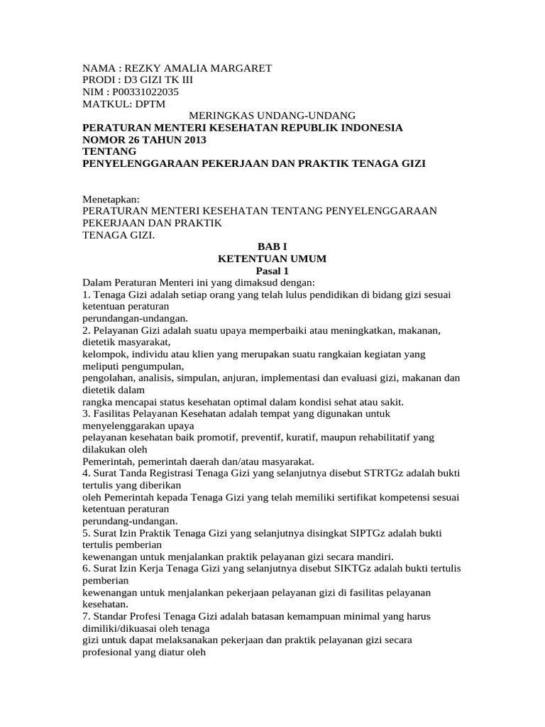 Ringkasan Uud DPTM | PDF