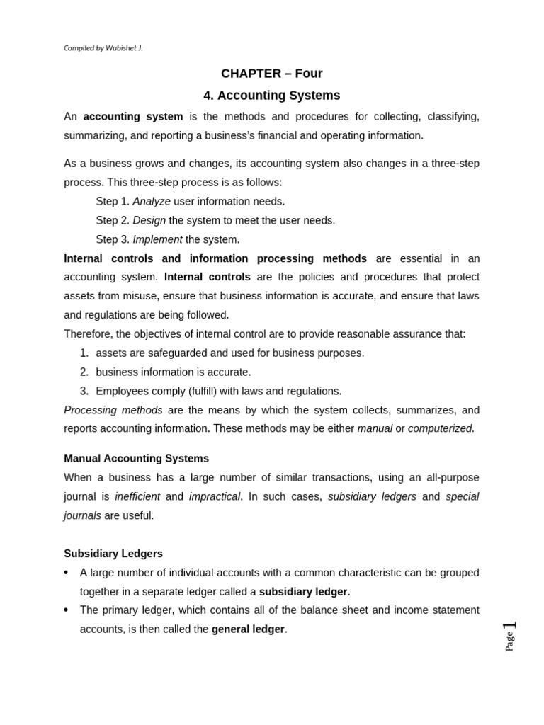 Chapter 4 Accounting Systems | PDF