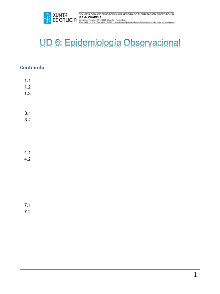 UD6. Epidemiología | PDF