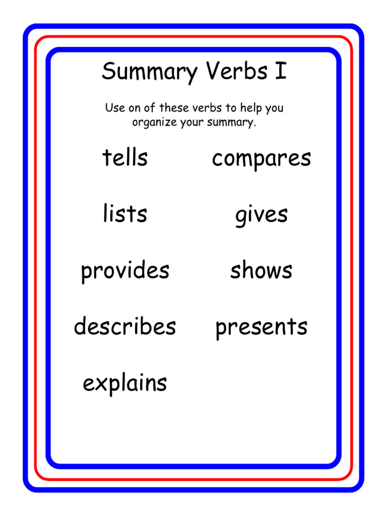Summary Verbs | PDF