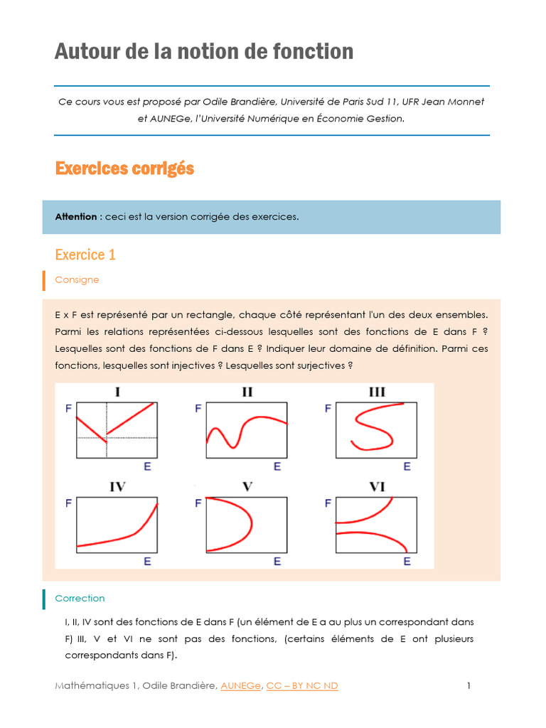 Mathématiques1 Lecon1 Exercice Corrige v1 | PDF