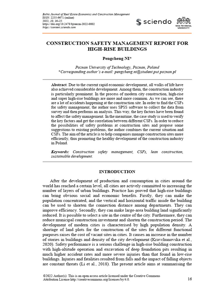 Construction-Safety-Management-Report-for-HighRise-Buildings | PDF