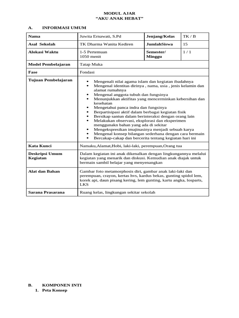 Modul Ajar Identitasku | PDF