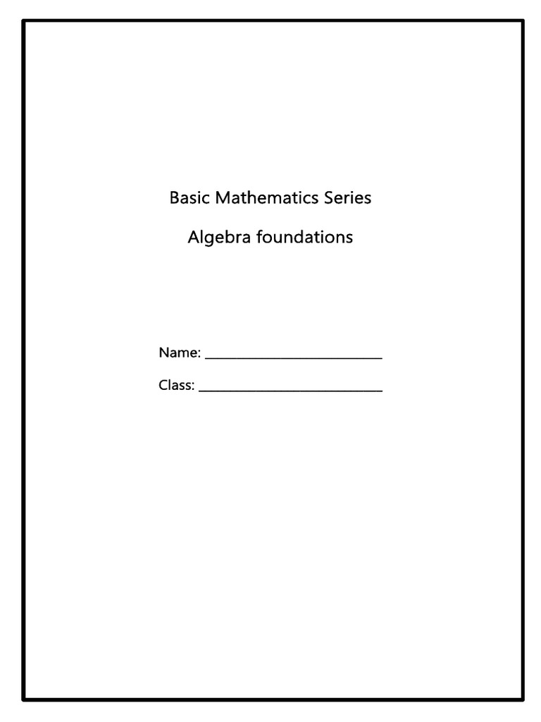 Basic Math Series - Algebra - Optimizer-1 | PDF