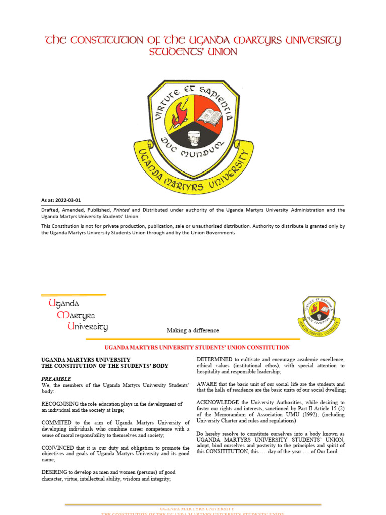 1994 Students' Union Constitution 2022 | PDF
