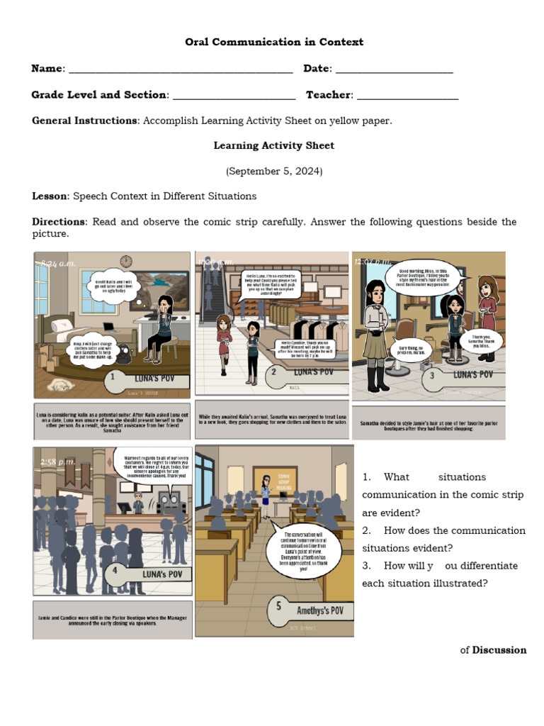 Speech-Context-Lecture-and-Activity | PDF