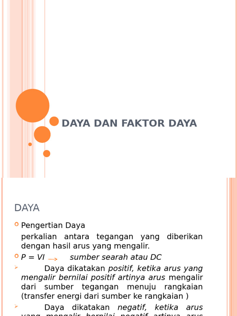 Daya Dan Faktor Daya | PDF