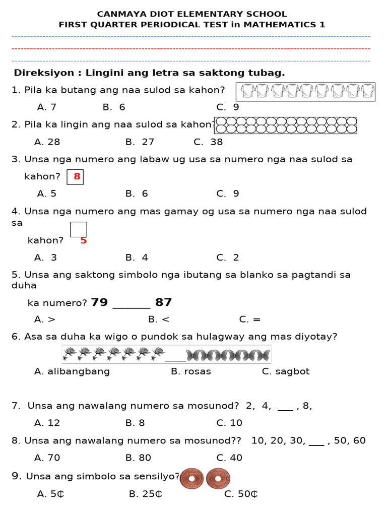 PT Math Test Items | PDF