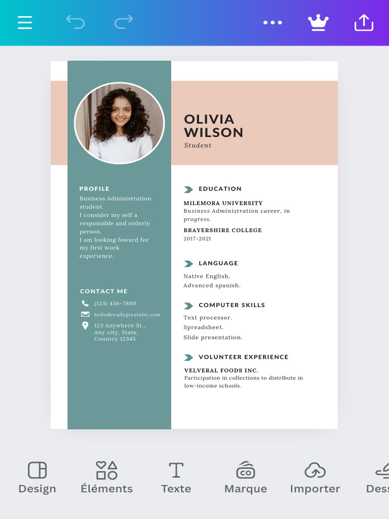 White Simple Student CV Resume - A4 | PDF