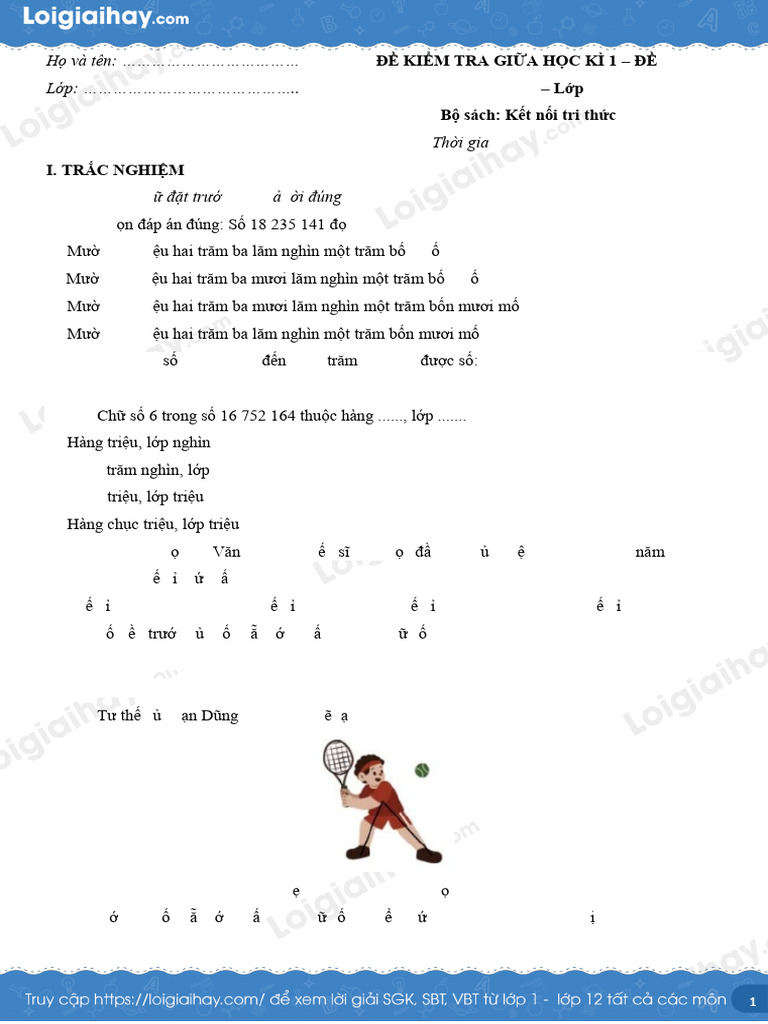 De Kiem Tra Giua Hoc Ki 1 Toan 4 Ket Noi Tri Thuc de So 4 1696473035 | PDF