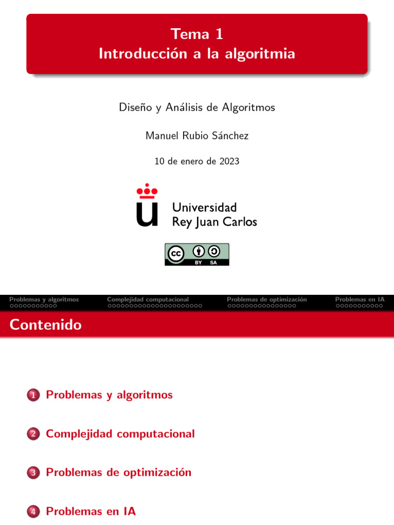 Tema01 Introduccion Algoritmia | PDF | Teoría de la complejidad computacional | Optimización ...