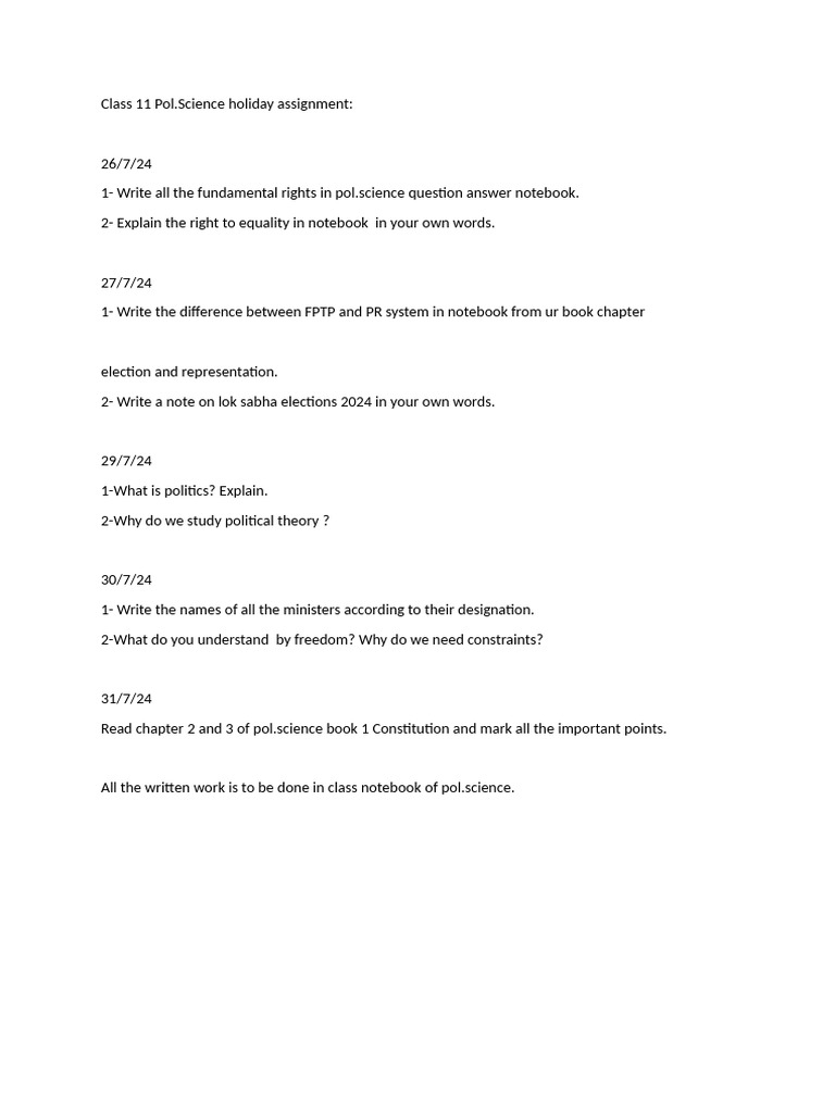 Class VI Pol.science | PDF