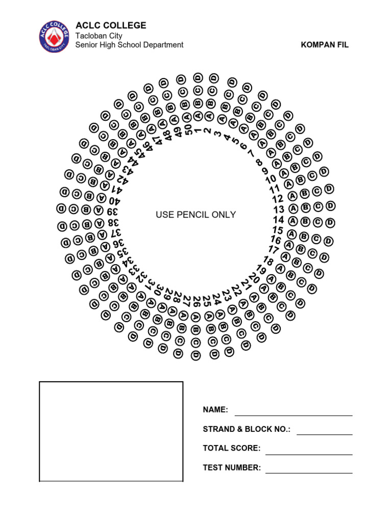 Answer Sheet - KOMPAN FIL | PDF