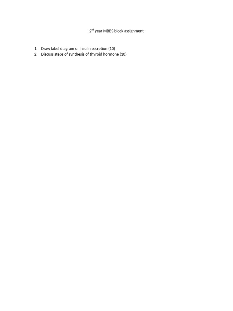 2nd Year MBBS Block Assignment | PDF