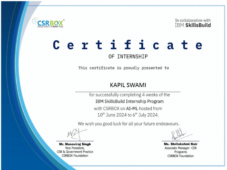 Final Certificate IBM SkillsBuild | PDF