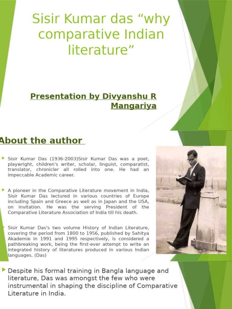 Sisir Kumar Das Why Comparative Indian Literature | PDF