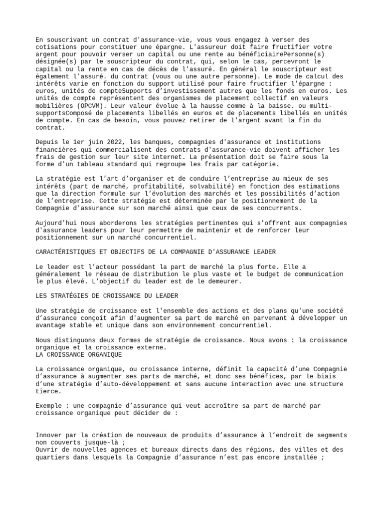 Note D'assurance | PDF