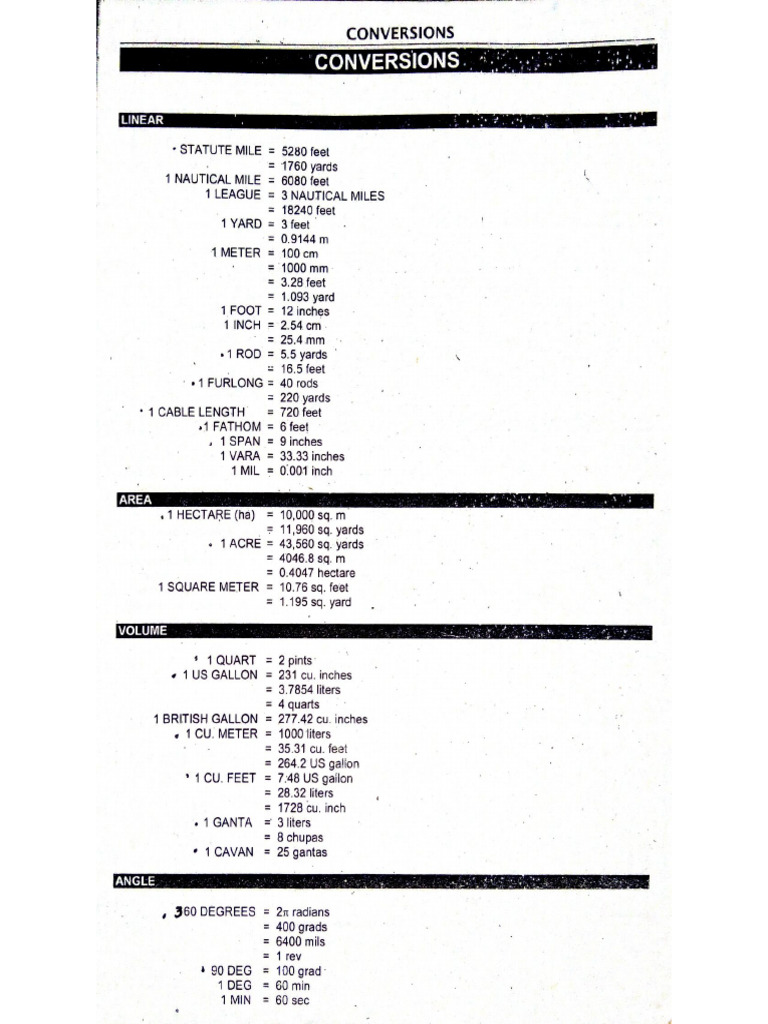 Conversions Constants | PDF