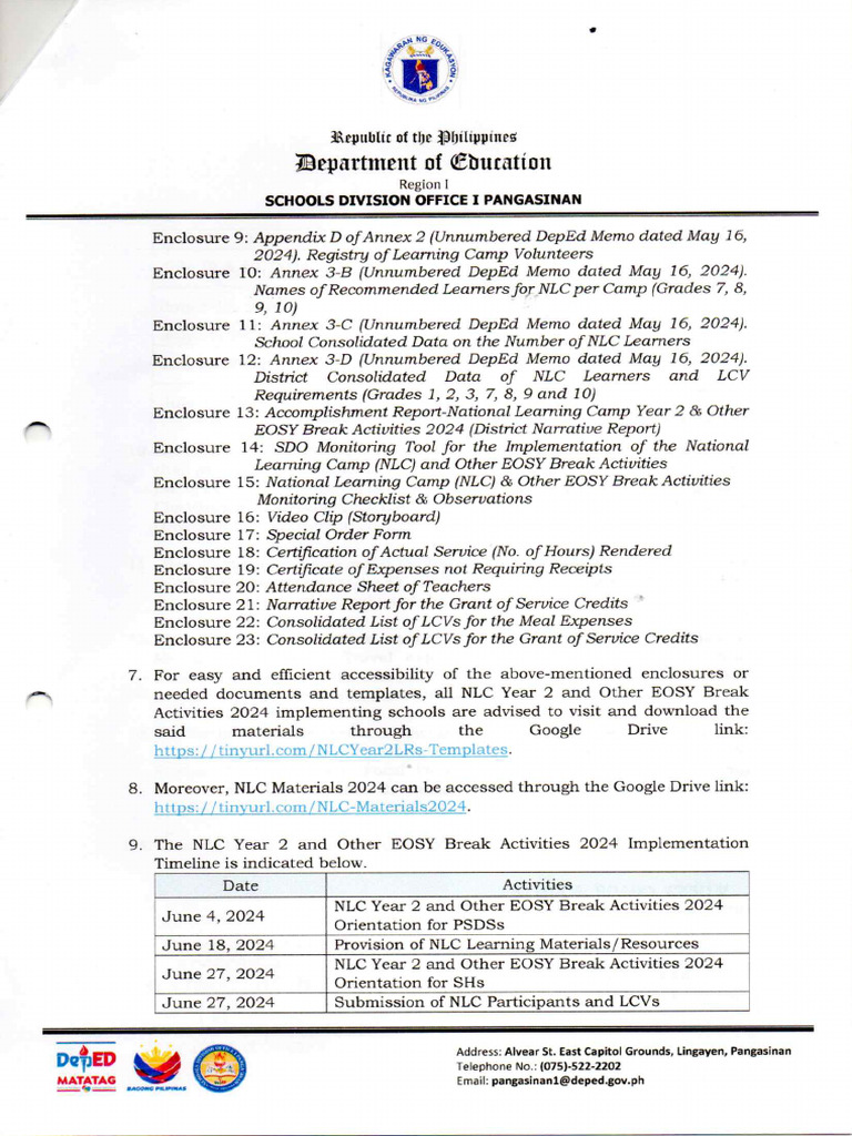 Division Memo 322 - Implementation of The NLC Page 3 | PDF