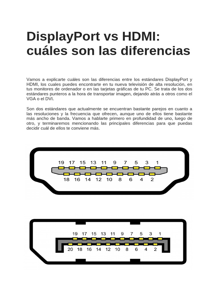Ejercicio Dp-Hdmi | PDF