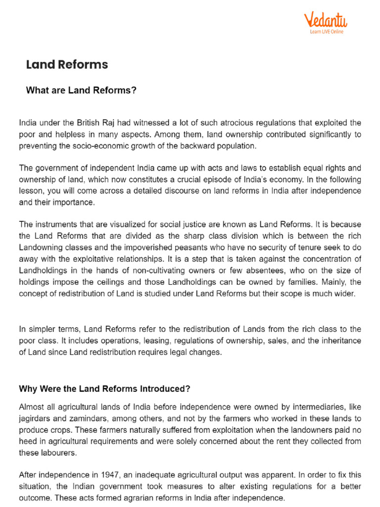 Land Reforms | PDF