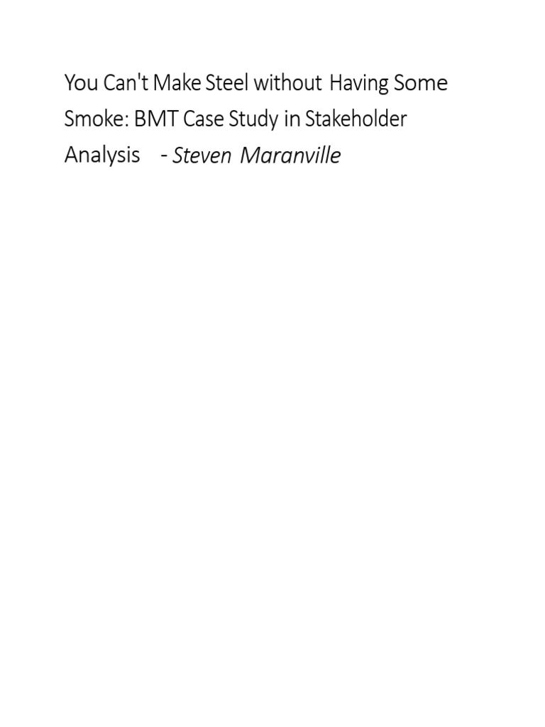 BMT Case Study - Stakeholder Analysis 1 | PDF