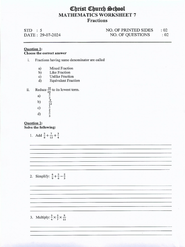 STD 5 Maths | PDF