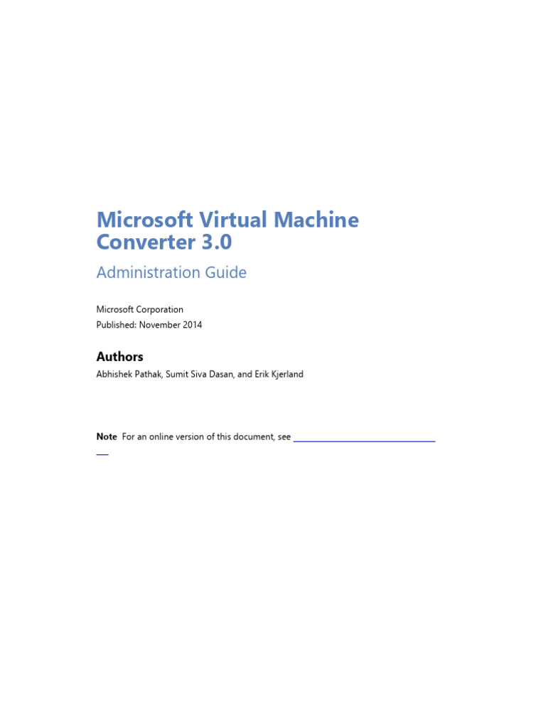 Virtual Machine Converter Administration Guide | PDF