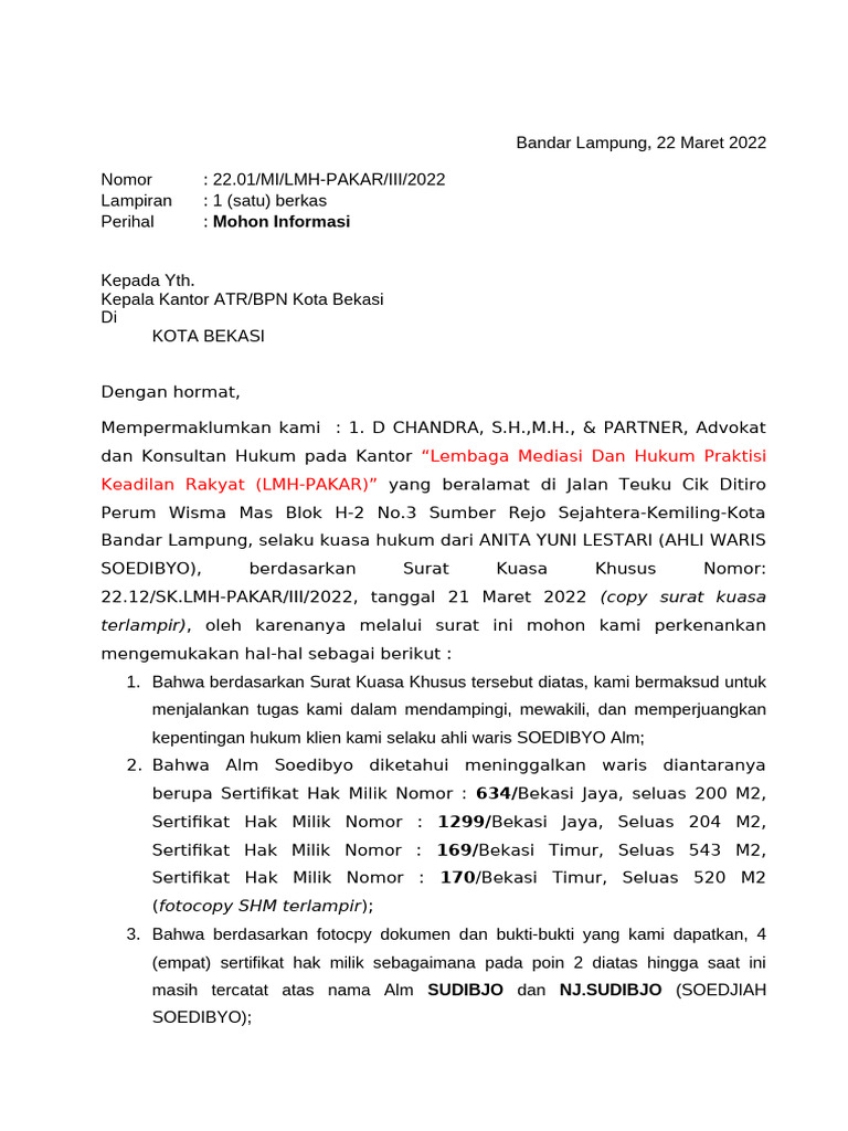 Mohon Informasi: "Lembaga Mediasi Dan Hukum Praktisi Keadilan Rakyat (LMH-PAKAR) " | PDF