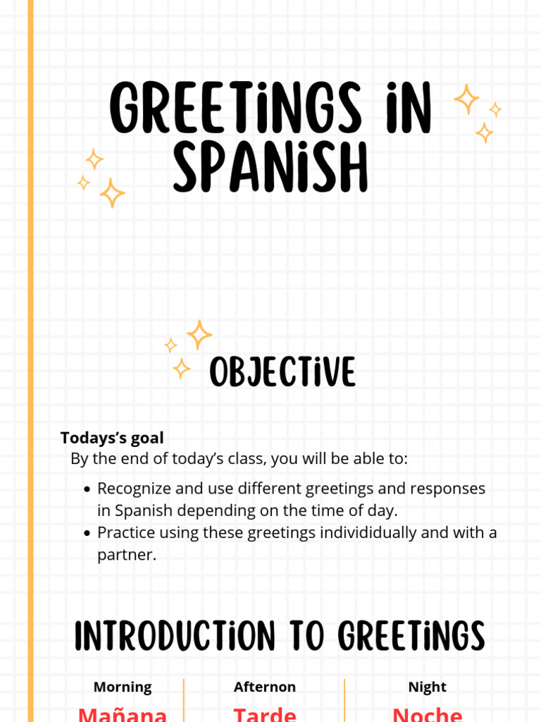Greetings in Spanish | PDF