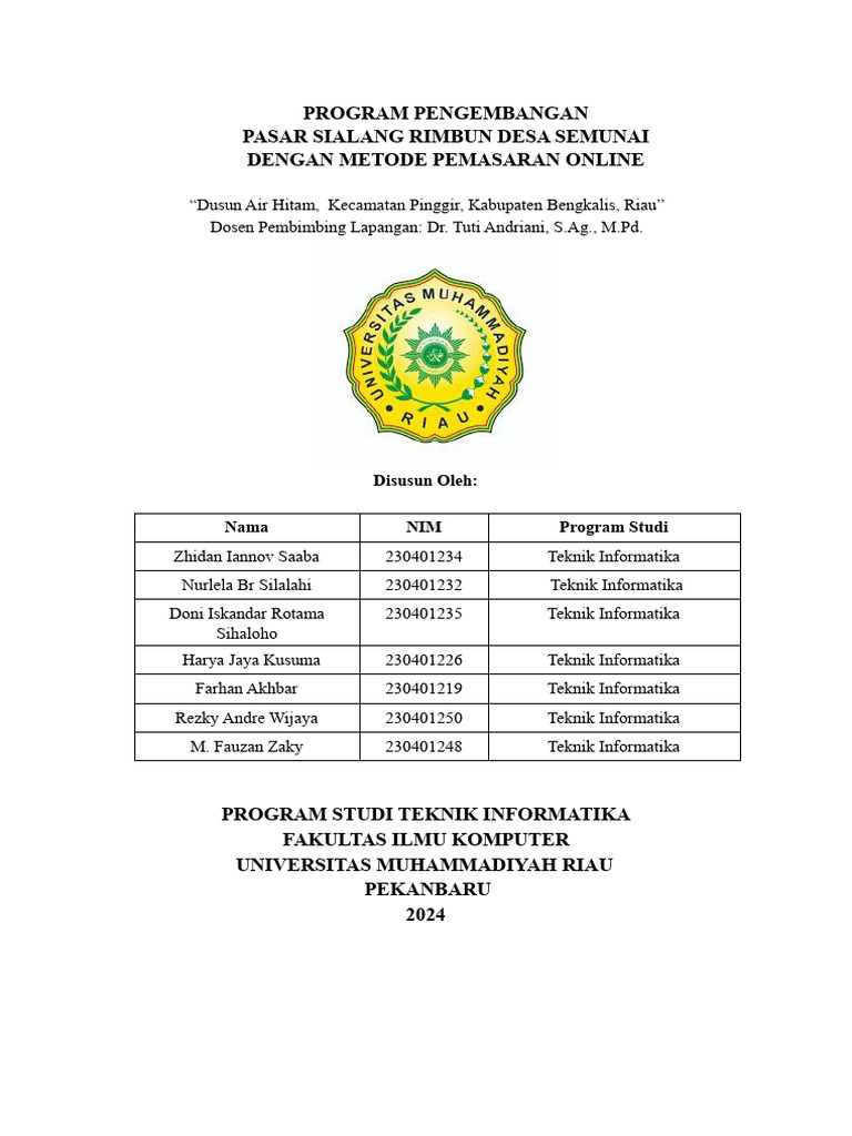 Tugas Proposal Pengabdian Masyarakat Kelompok 2 - Aik 2 | PDF