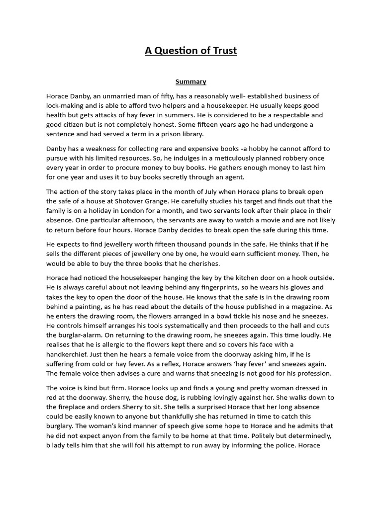 A Question of Trust | PDF