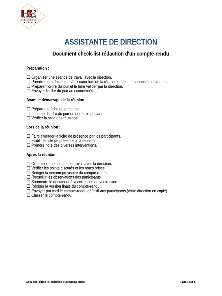 DOC_Document check-list rédaction d'un compte-rendu | PDF