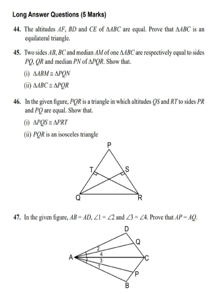 Class 9th Math Question Triangle Cha | PDF