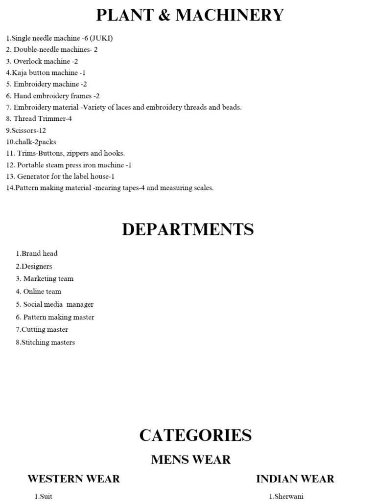Plant & Machinery | PDF