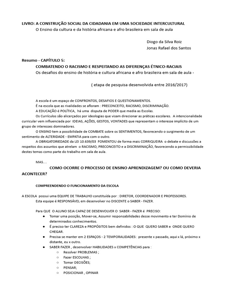 resumo cap..5 Tamara | PDF