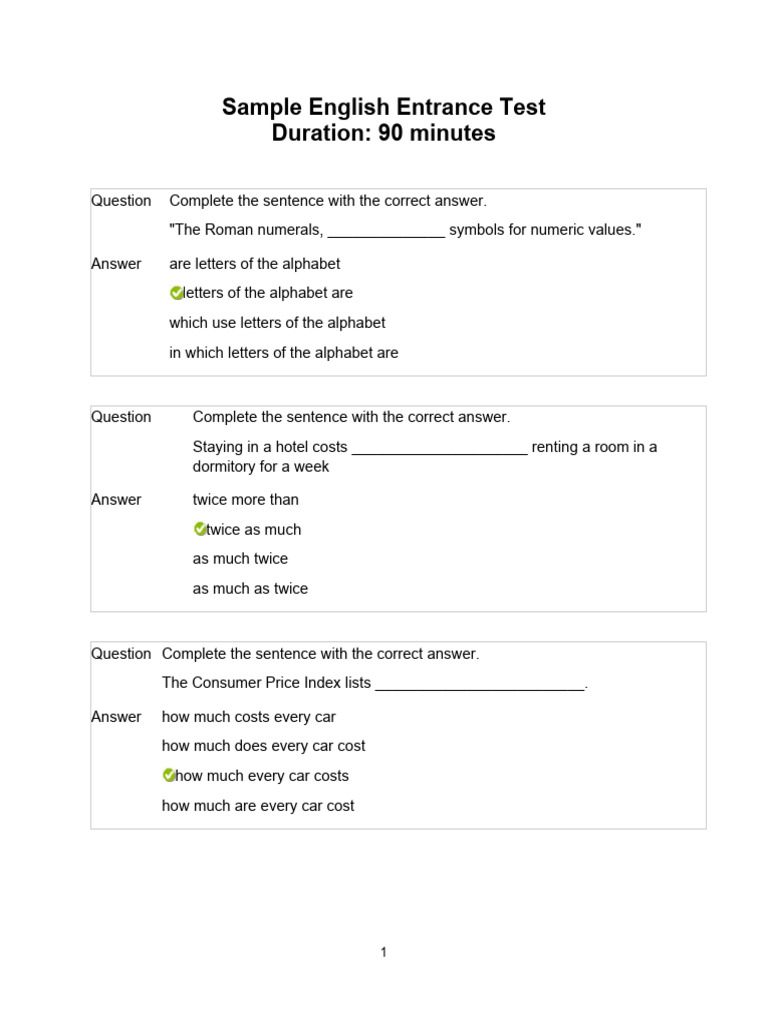 EET Sample Test | PDF