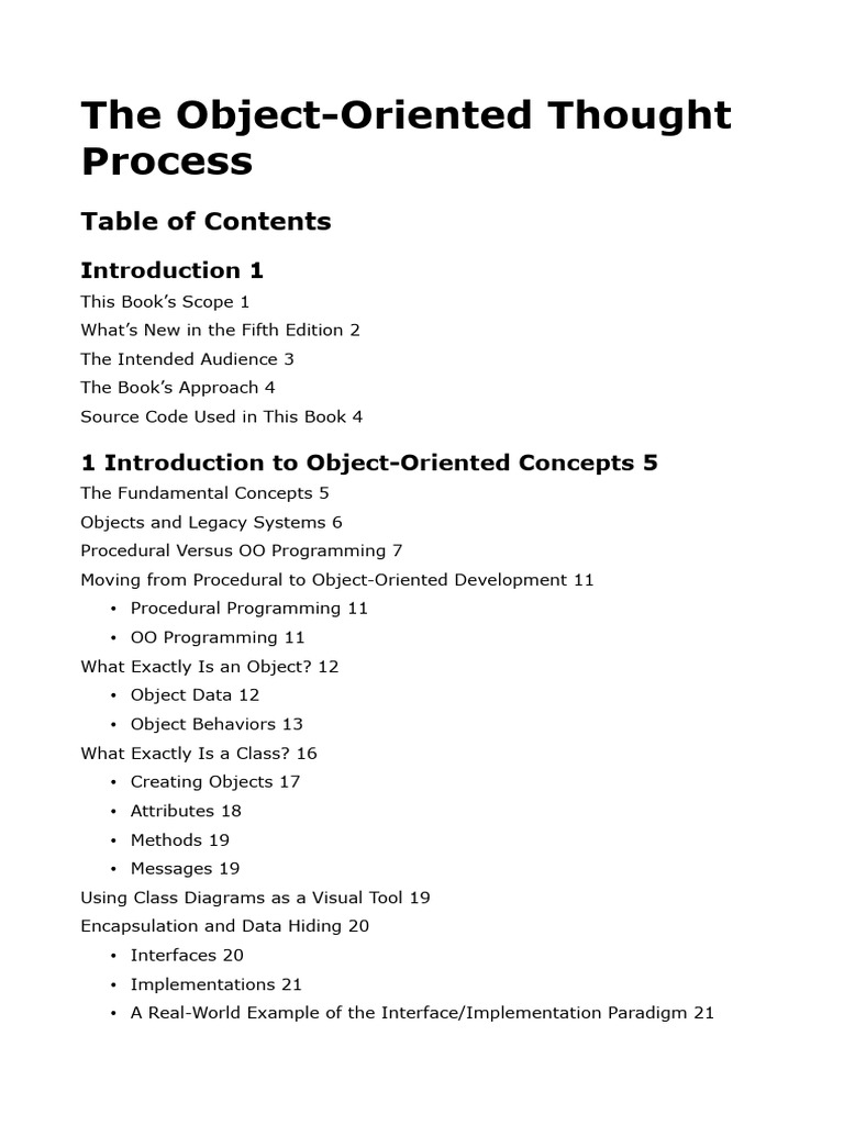 The Object-Oriented Thought Process - Table of Contents | PDF