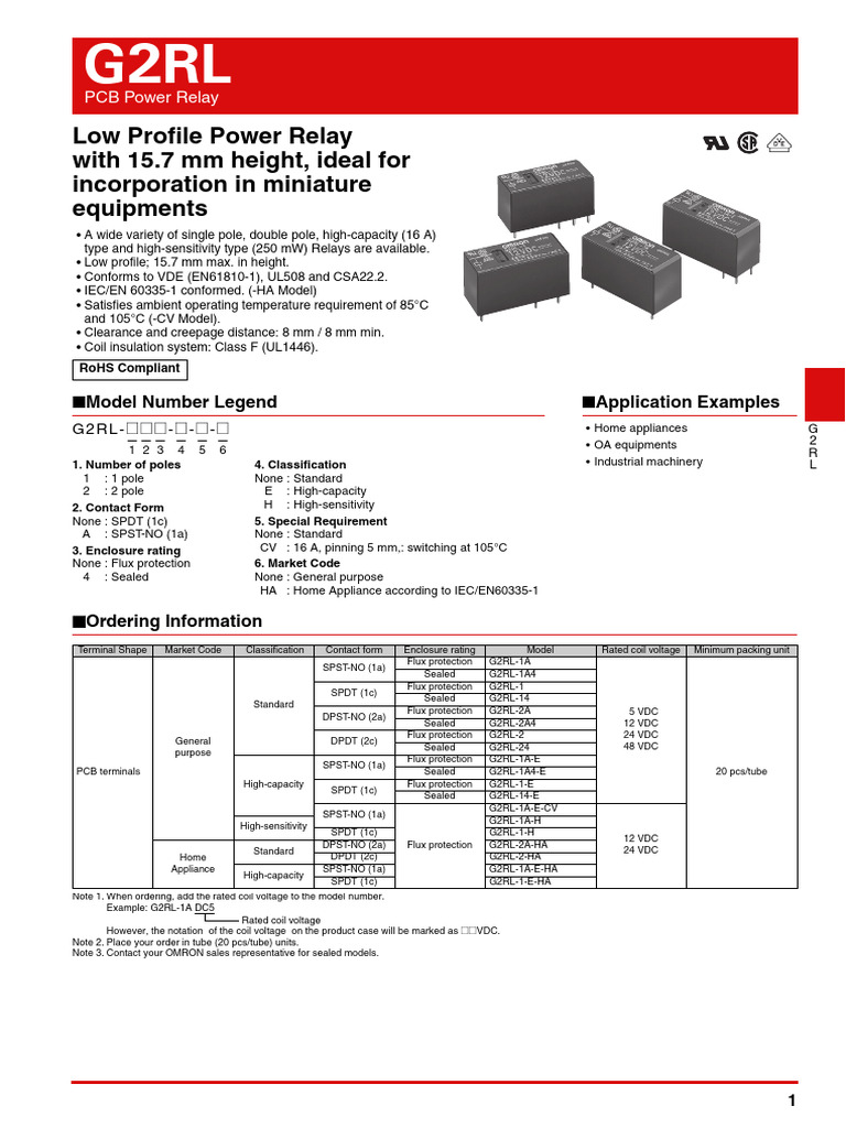 Omron - Relés G2RL | PDF